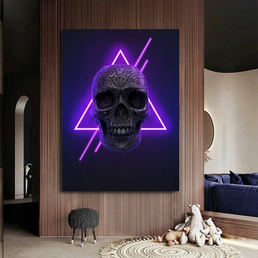 Интерьерная картина с черепом, 60х80 см.