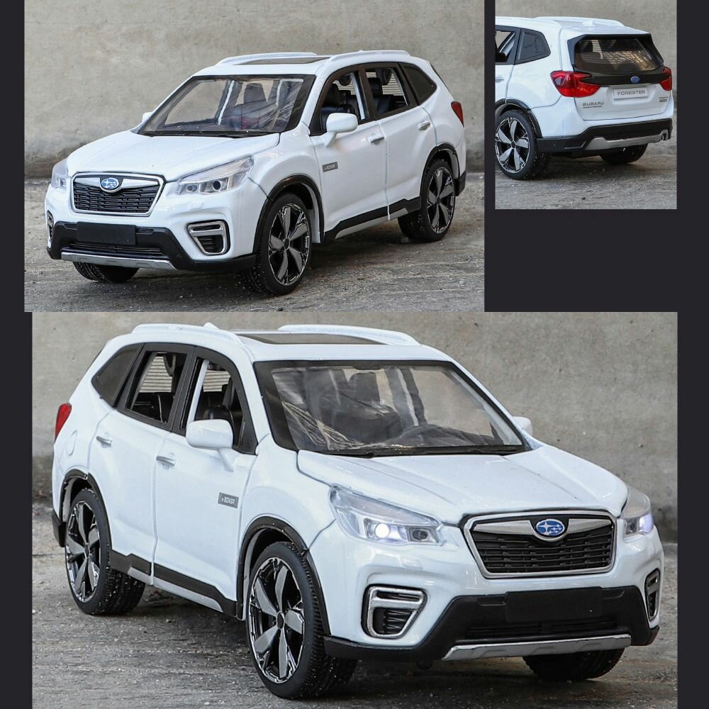 Машинка металлическая Subaru Forester (1/30)инерционная с открывающимися дверьми, капотом и багажникомсо световыми и звуковыми эффектами