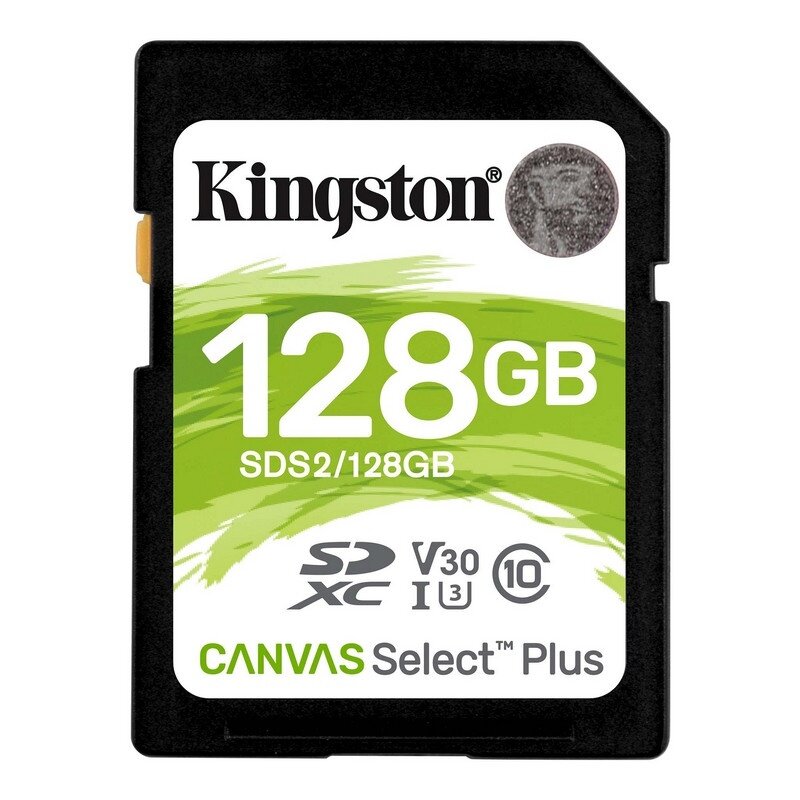 Карта памяти Kingston SDXC 128 гб, Canvas Select Plus UHS-I U1, 100 Мб/сек class 10 (SDS2/128GB)