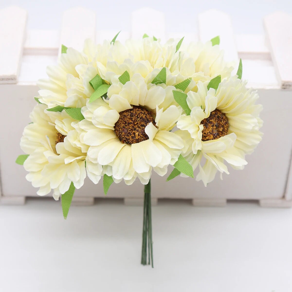 Искусственные герберы для венка, шелк, 6 шт. 1