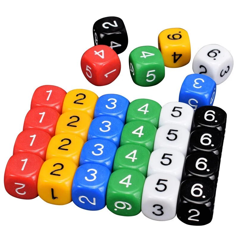 Многоцветные кубики D6 Синий