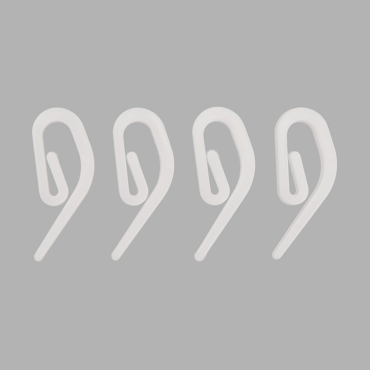 Шторные крючки айрис "Улитка", усиленные, высота 26,5 мм, пластик, белые, 100 шт