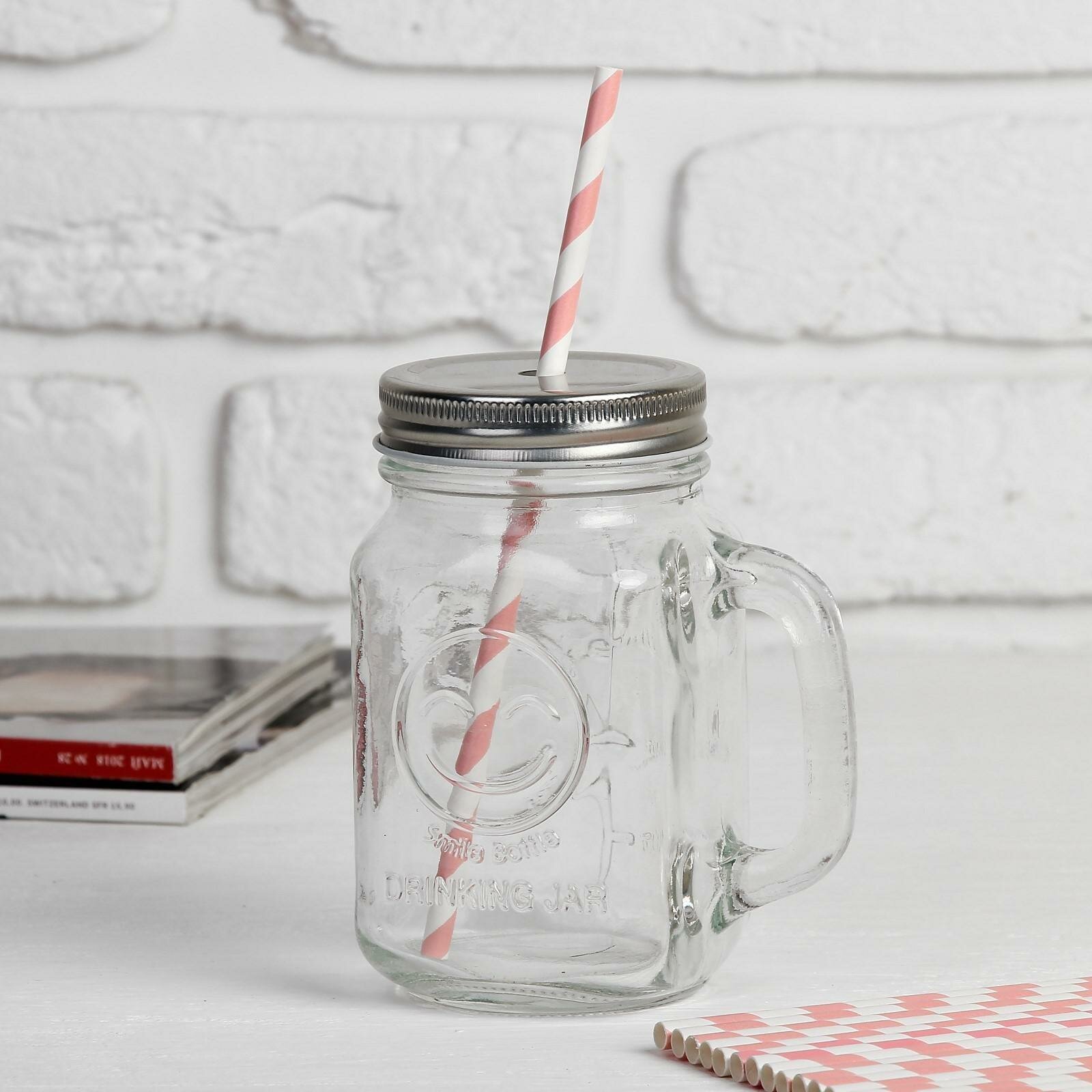 Трубочка для коктейля Страна Карнавалия «Спираль», набор 25 шт, цвет бело-розовый