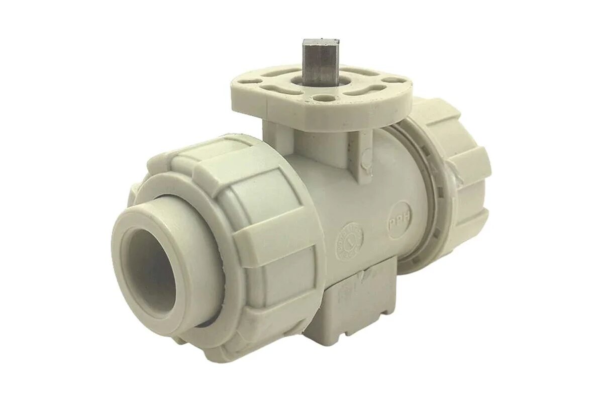 TECHNO 2015-PP двухходовой шаровой кран полипропиленовый под привод DN15, рабоч. темп. -10~60C 650215