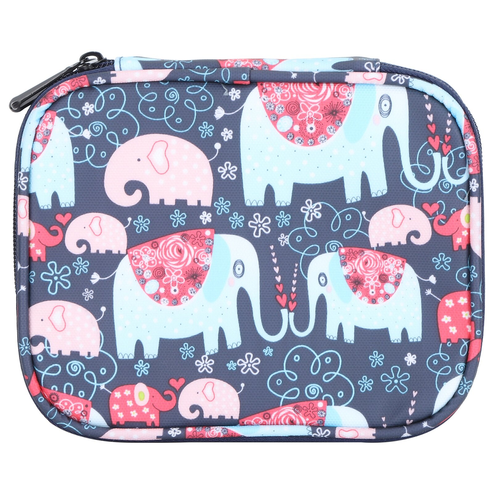 Сумка из ткани Оксфорд, связанная крючком, двусторонняя молния, сумка-органайзер для вязания вручную с рисунком слона, выкройка, сумка ручной работы с двойной молнией