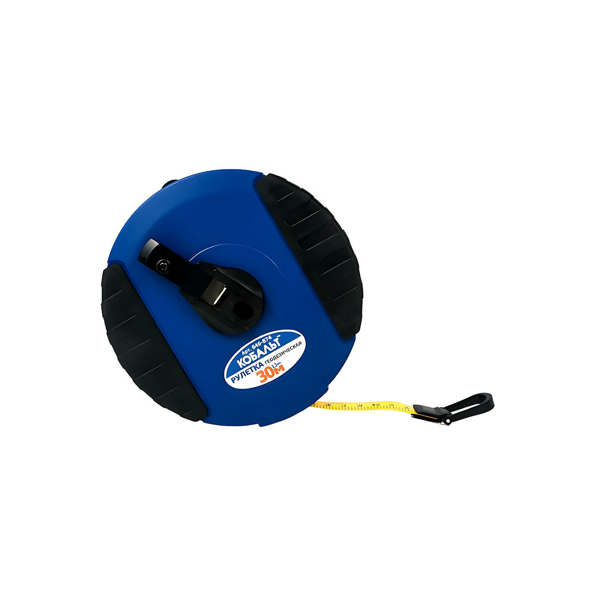 Рулетка геодезическая 30 м х 13 мм (фиберглассовая лента, закрытый корпус) кобальт 646-874