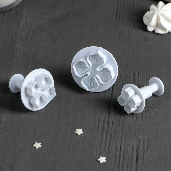 Набор плунжеров Доляна кондитерских "Клевер", 4,5х5 см, 3 шт