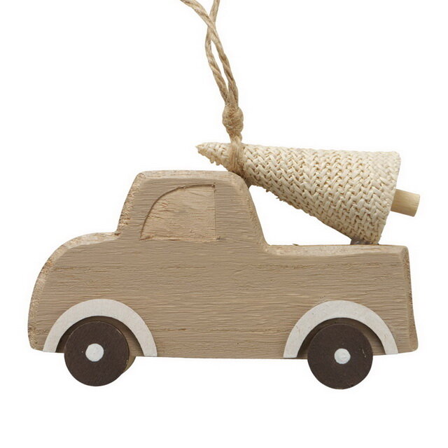 Деревянная елочная игрушка Машинка Пикап 14 см, подвеска, Boltze, 2026344-3