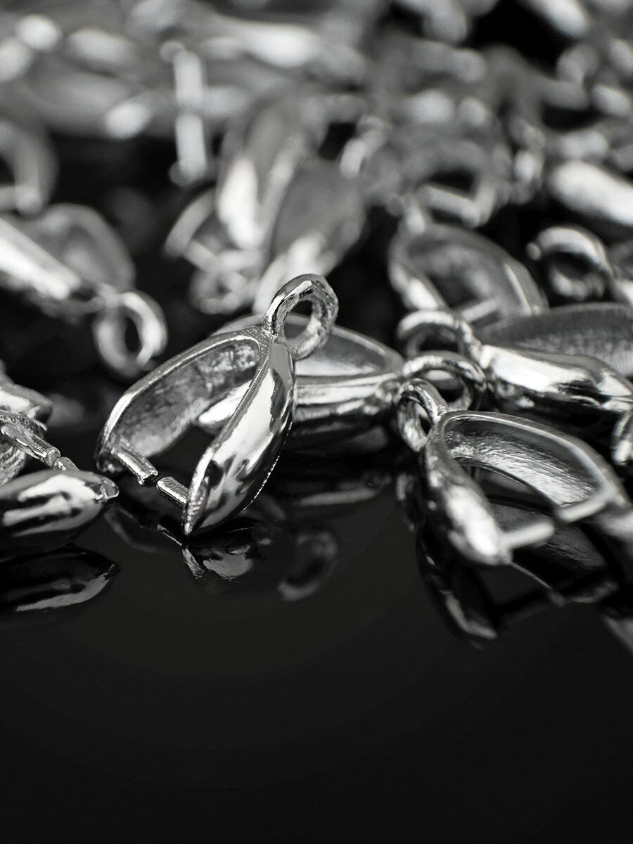 Бейл для полимерной глины 15 шт. для вклейки / держатель кулона, подвески, цвет платина, размер 11x6x4,5 мм.