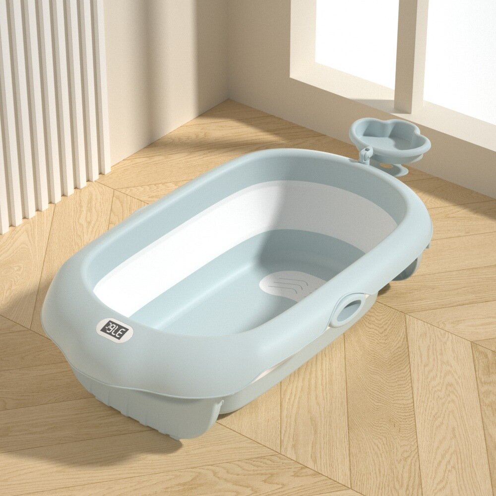 Детская ванночка Q999, складная, силикон/ABS, с индикатором температуры, для детей до 8 лет