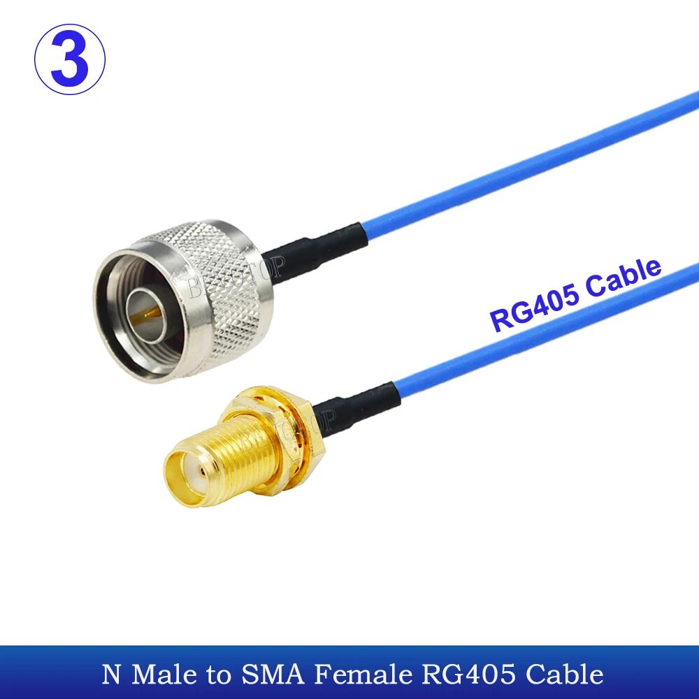 BEVOTOP BT1391-RG405 синяя коаксиальная кабели-удлинитель 60CM, N M to SMA Female