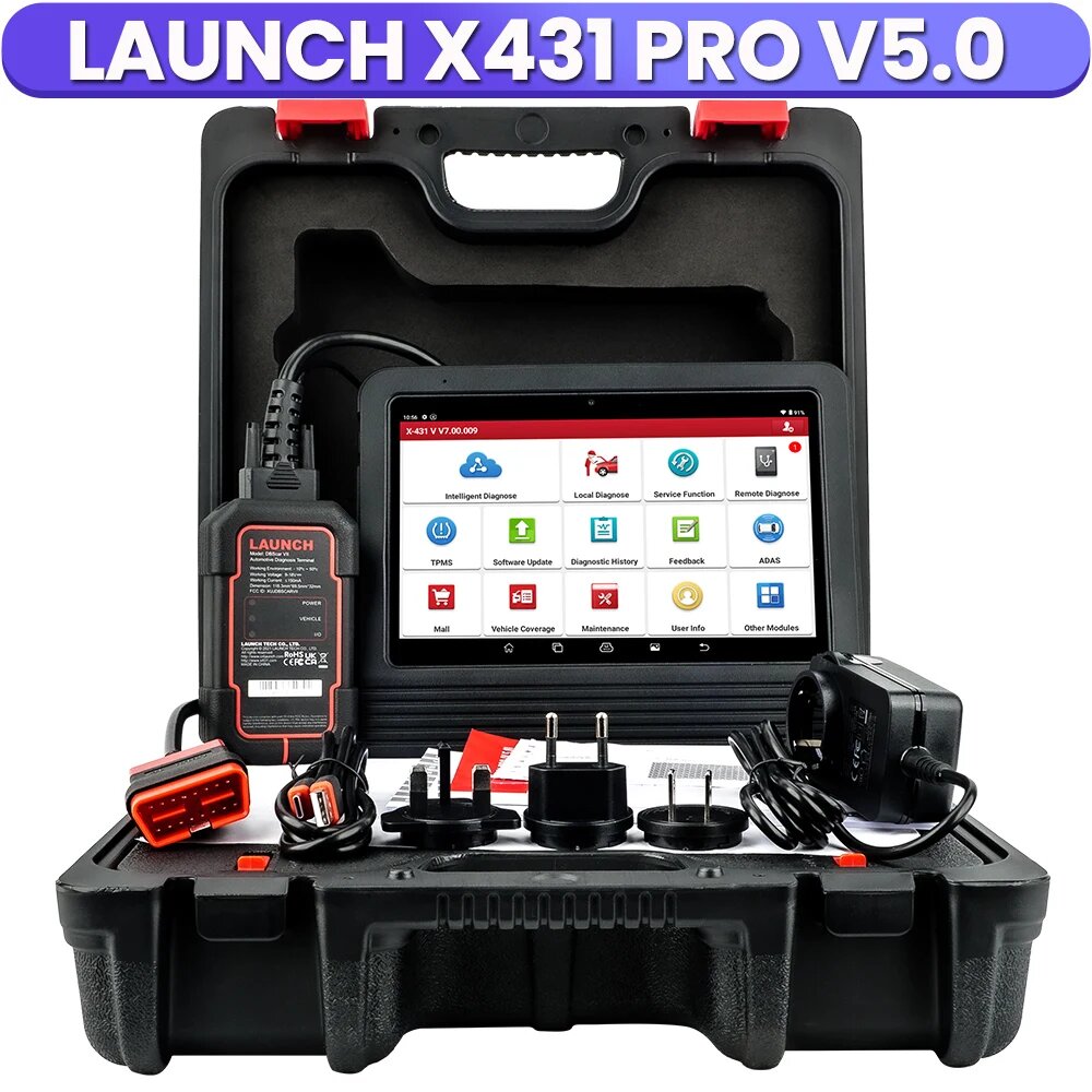LAUNCH X431 PRO V5.0 Автомобильная диагностика 8 дюймов Автоматический сканер OBD2 CANFD/DOIP SGW Все системы 37 Сброс кодирования ЭБУ Двунаправленный PRO TT Global Version, without OBD1 Adapter