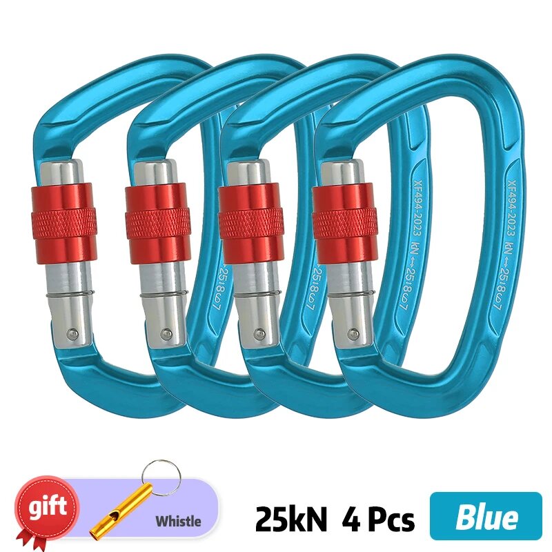 XINDA Профессиональный открытый карабин для скалолазания 25kN красный Синий, Blue 4