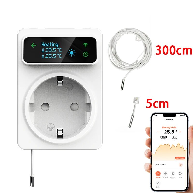 Умная розетка Tuya, термостат для газового котла, 220 В, Wi-Fi