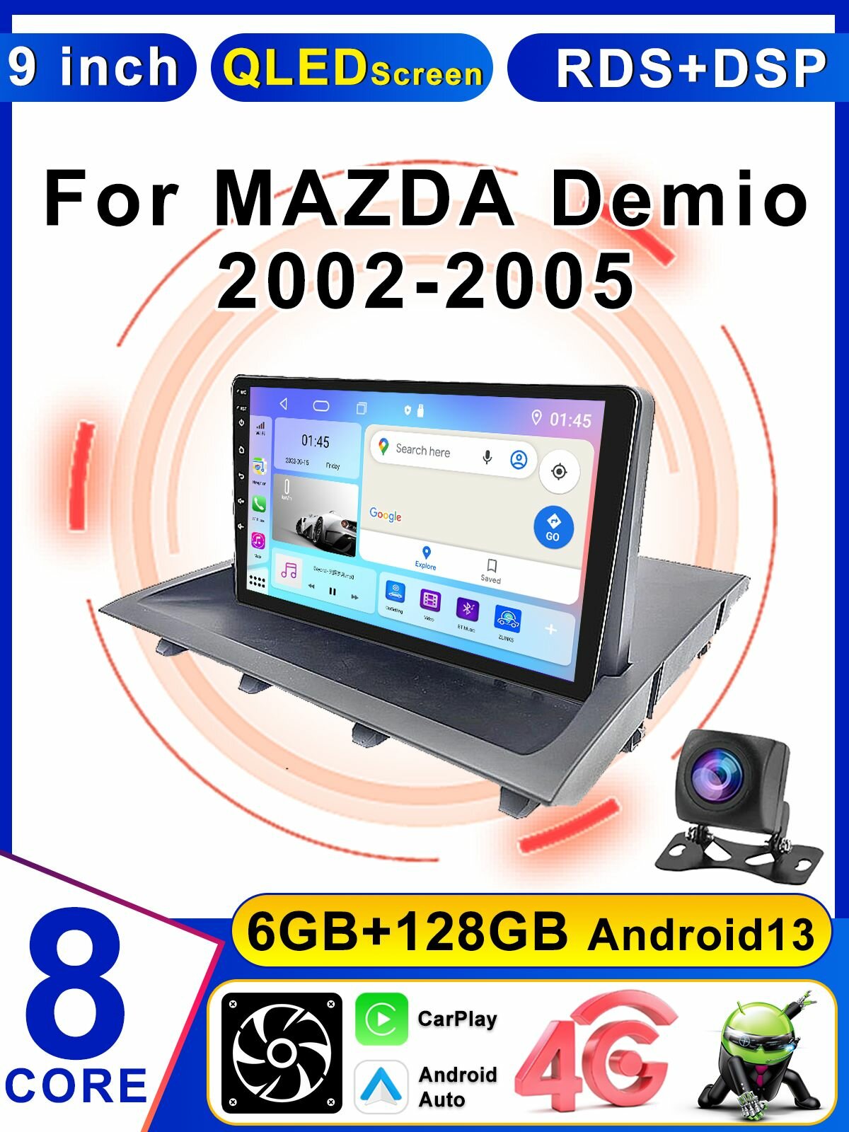 Aвтомагнитола устанавливаетсЯ, Магнитола для MAZDA Demio 2002-2005