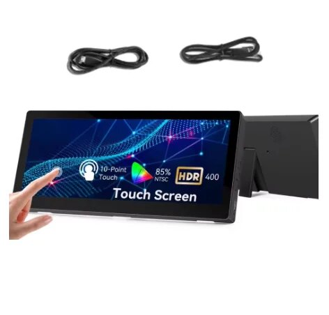 8,8 дюймовый HDMI Сенсорный длинный широкий монитор 1920x480 PC температурный дисплей ПК сенсорная панель дисплей RPi AIDA Малый удлинитель монитор 8.8-Touch -Stand
