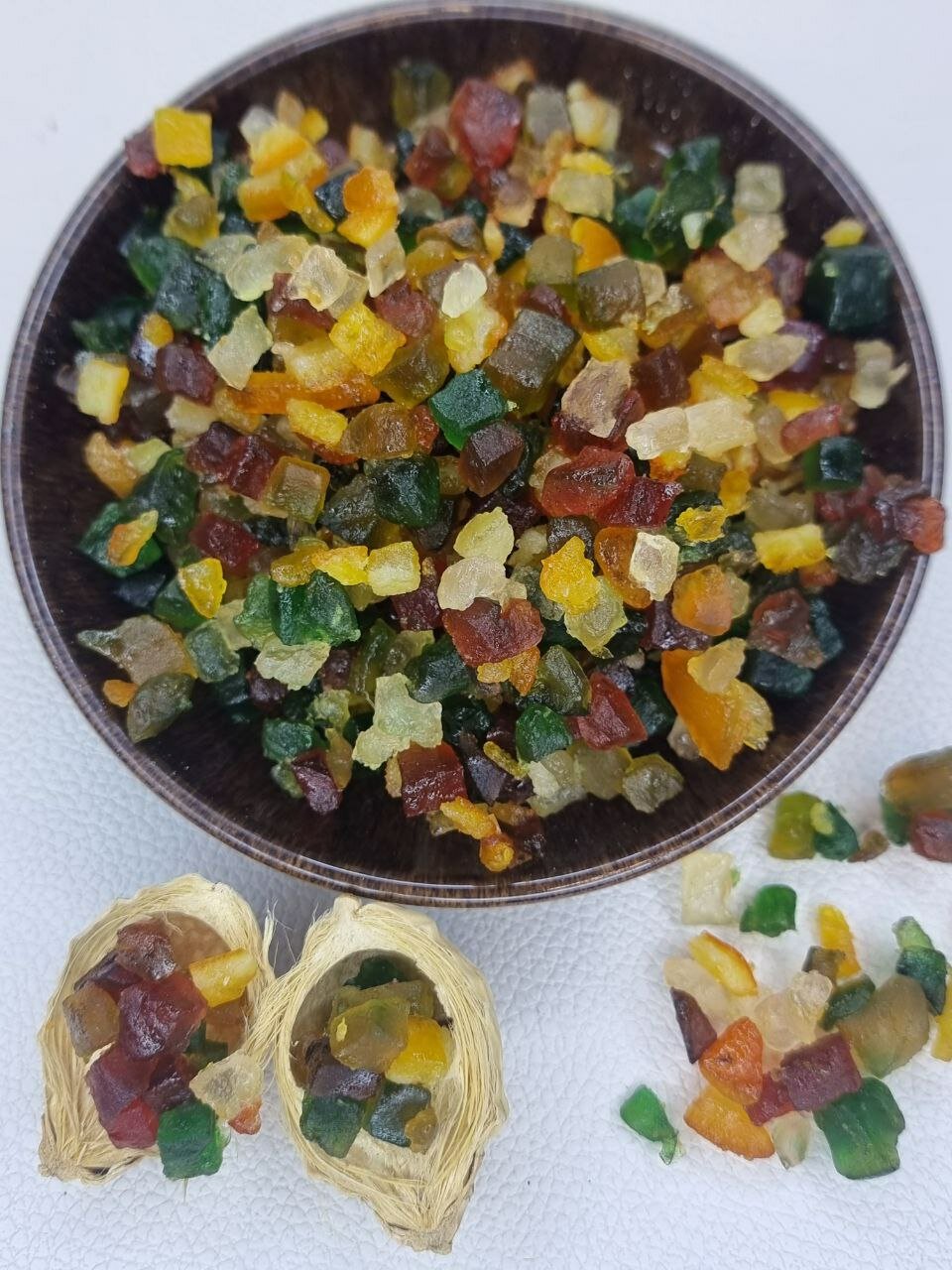 Фрукты засахаренные разноцветные кубики 6х6 мм