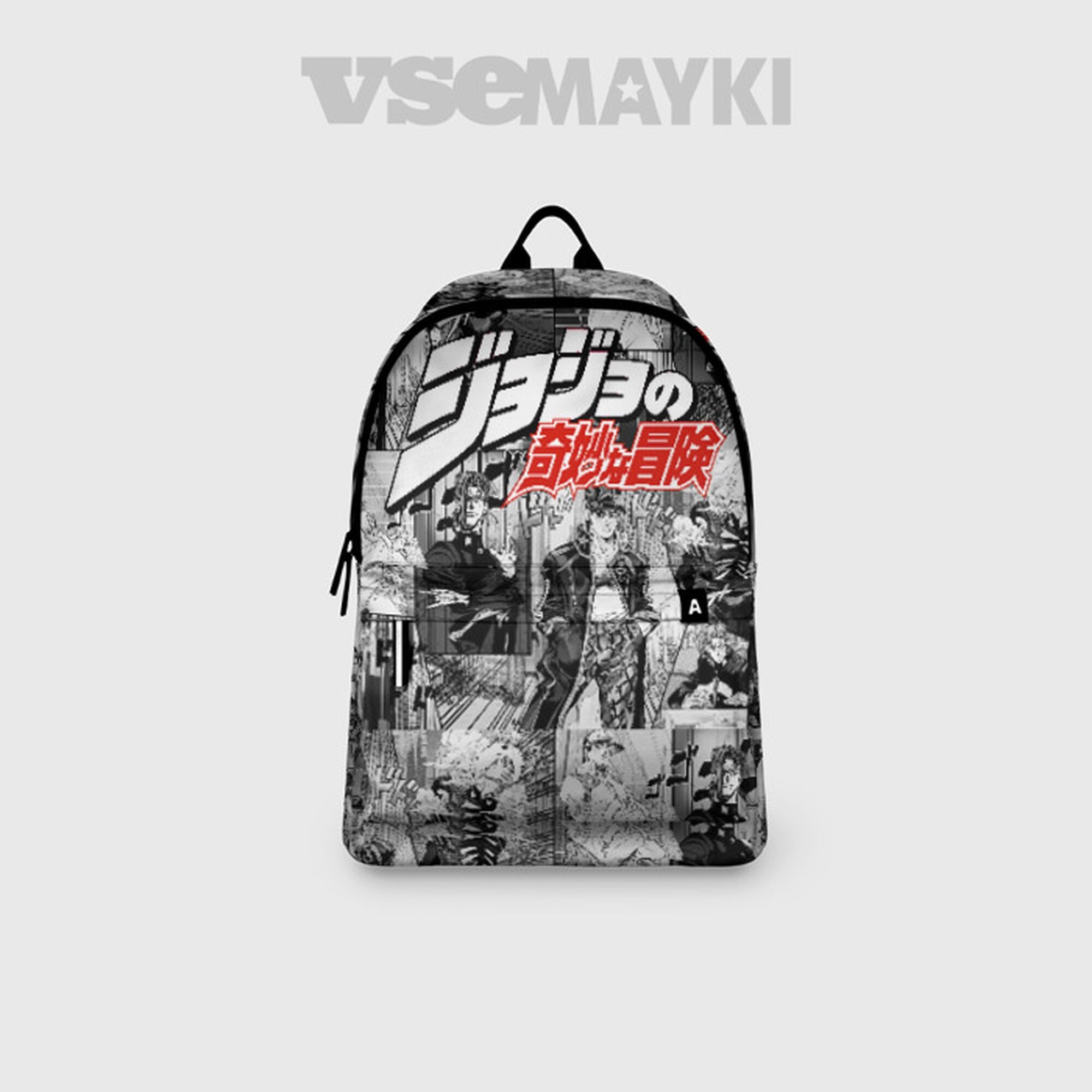 Рюкзак с принтом JoJo паттерн с лого красный, One size, белый