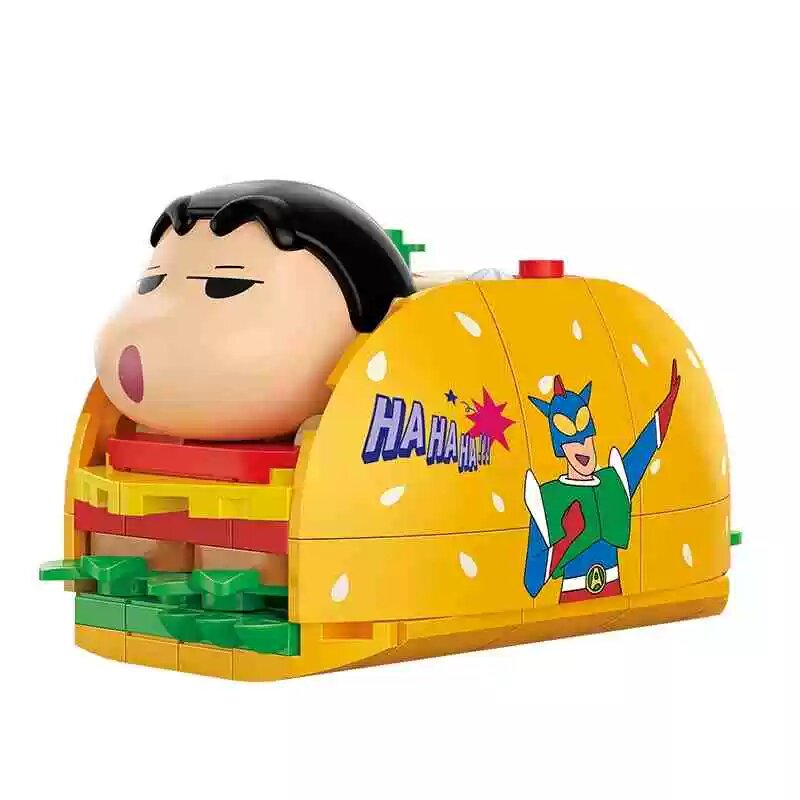 Конструктор Beiledi Crayon Shin-chan: Серия «Вкусное сердце», Загадочная коробка, Игрушки-еда, Милые детские игрушки,