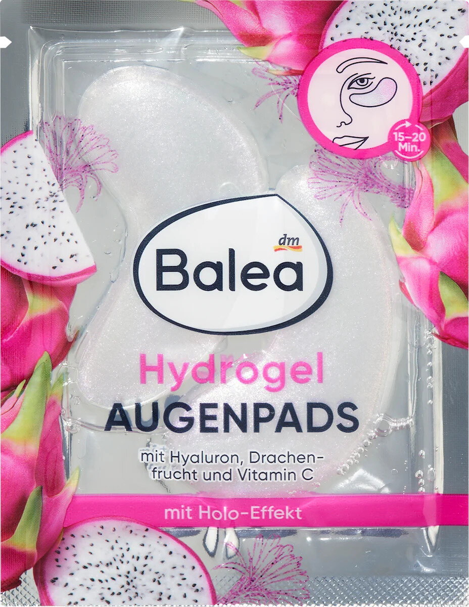 Патчи для глаз Balea - Holo, гидрогелевые, с блестками, 2 шт в наборе