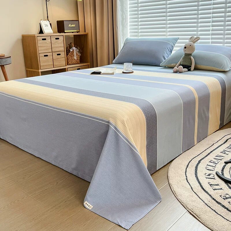 Всесезонное постельное белье из необработанного хлопка, однокомплектное, из чистого хлопка, грубая ткань, для
