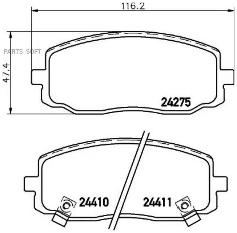 Колодки тормозные дисковые HYUNDAI i10 I (PA) 2011-2013 NISSHINBO арт. NP6024