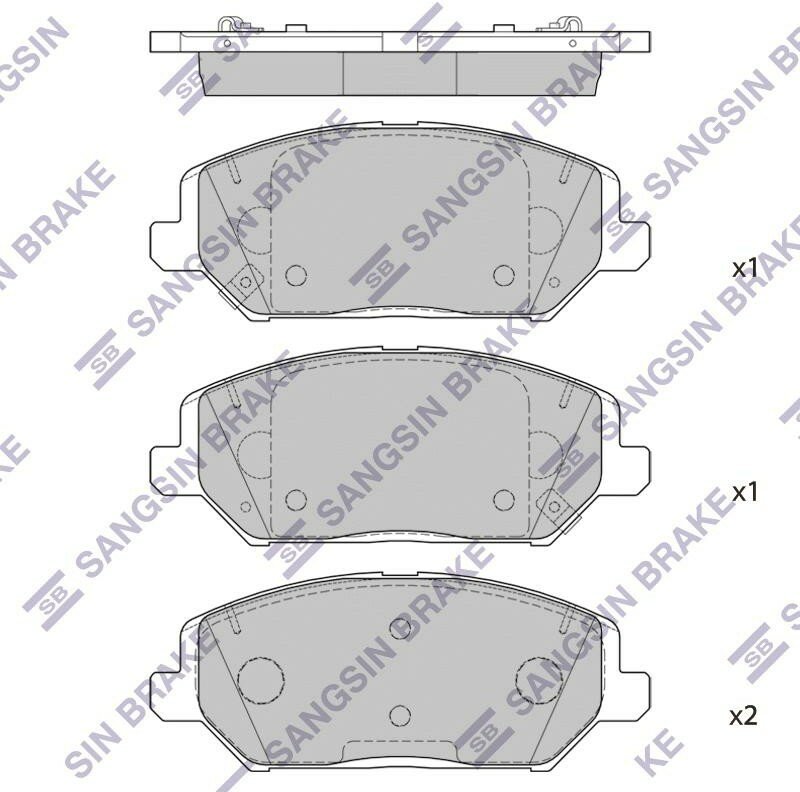 Колодки тормозные передние SANGSIN SP4242 Hyundai I30 17->, Kia CeeD 18->