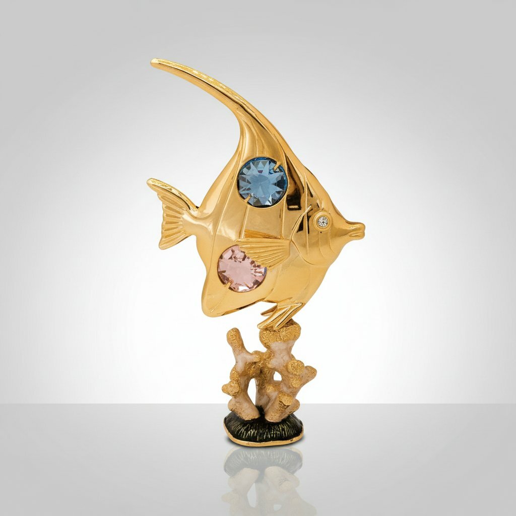 Фигурка на кораллах Рыбка-Луна с цв. кр. A7888 Crystal Temptations, Металл, кристалл