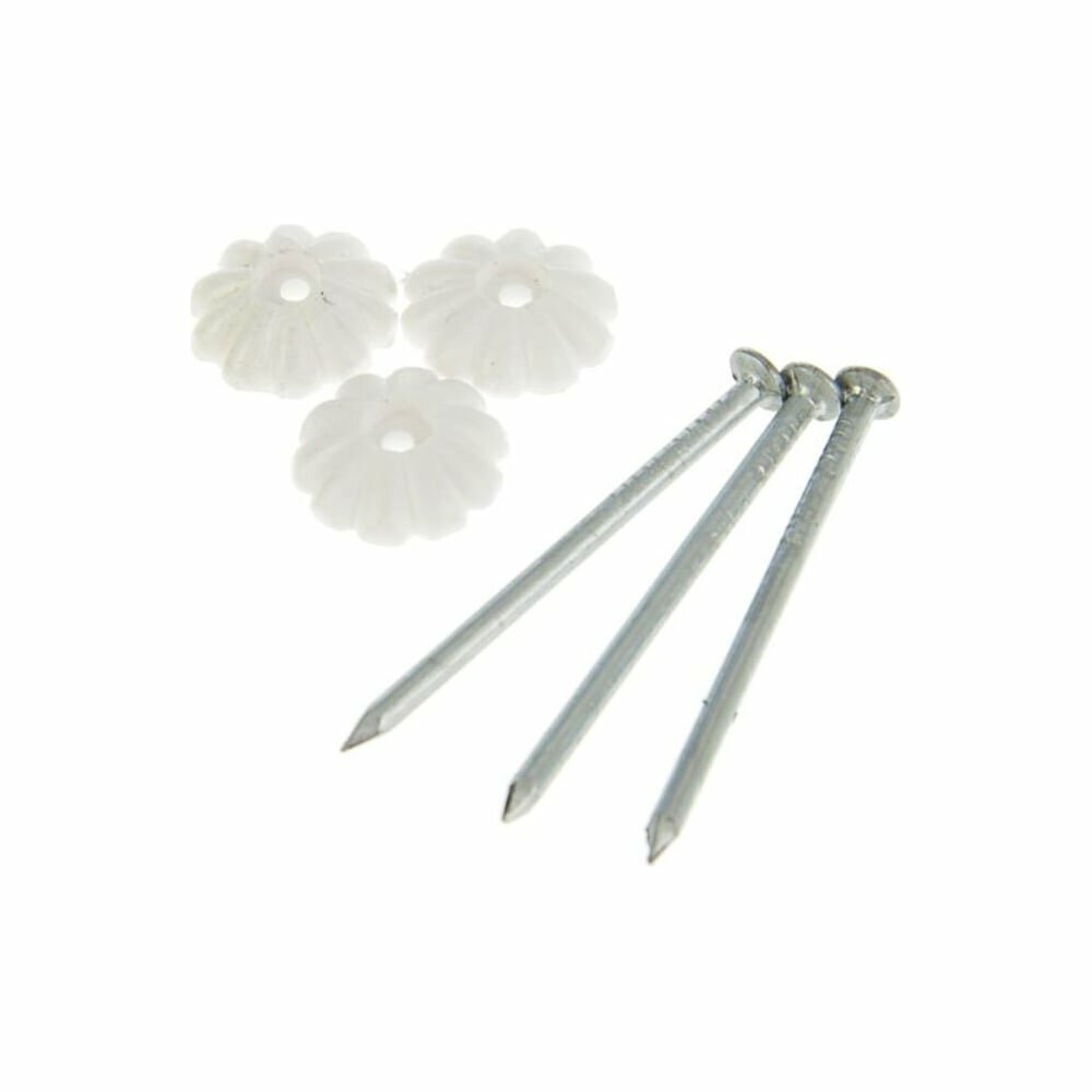 Гвоздь с декоративной шляпкой Tech-Krep/Zitar белая 80шт - пакет 106219