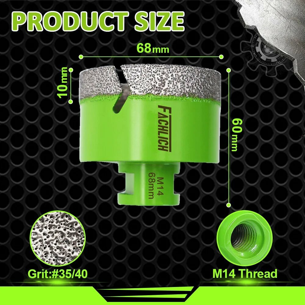 Сверла-коронки FACHLICH 6-150 мм для сухого сверления 1pc, 68mm