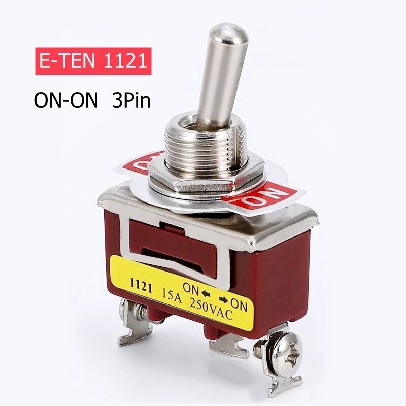 Мини тумблер E-TEN медные контакты 12 мм 15А 250V