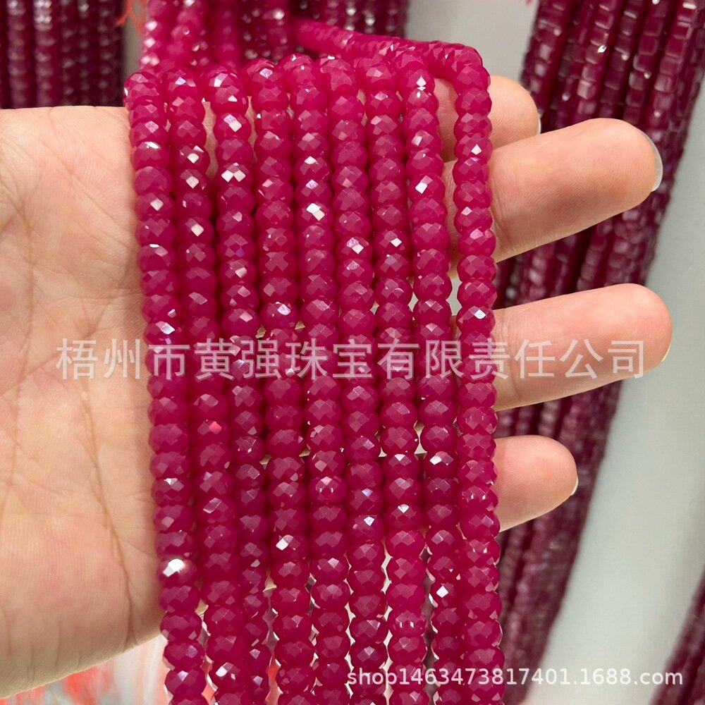 Лабораторно выращенные полупрозрачные рубиновые граненые бусины 3 мм, 3,5 мм, 4-6 мм, бусины в форме тыквы, свободные бусины для браслета.