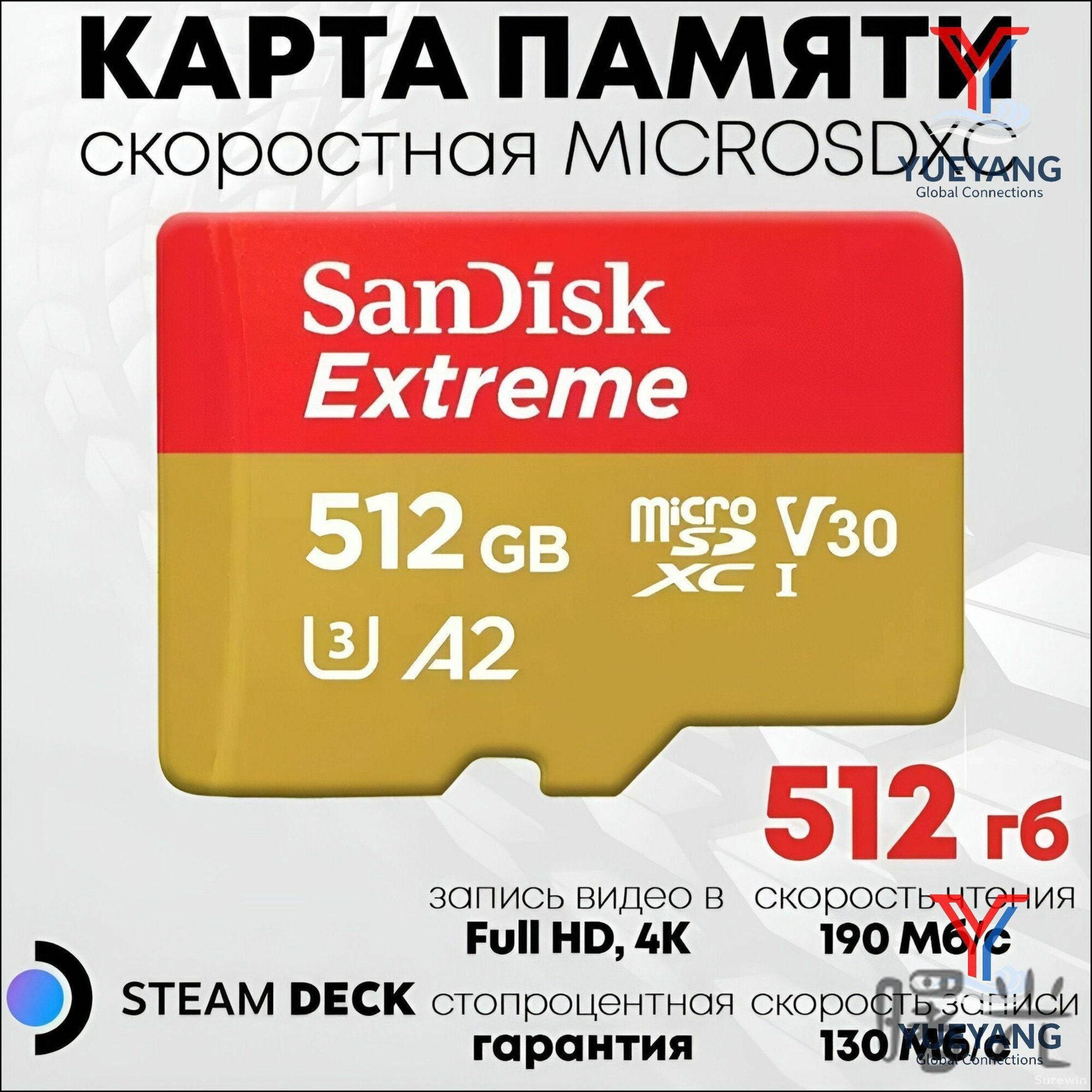 Карта памяти SanDisk MicroSDXC 512 GB Extreme (SDSQXAV-512G-GN6MN) - micro sd 512 Гб