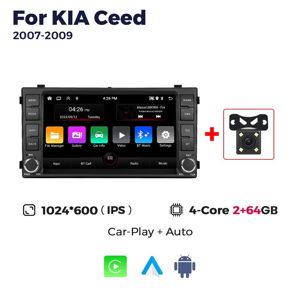MEKEDE Android 15 автомагнитола 4-ядерный 7-дюймовый беспроводной Carplay AUTO RDS cam 4-Core 2G-64G