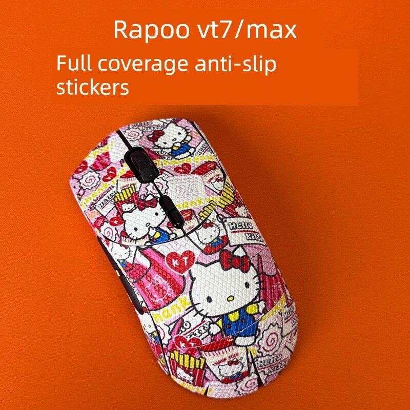 Наклейки для мыши Rapoo VT7/MAX с алмазным узором, полное покрытие, впитывающие пот, дизайн «КТ Кот»