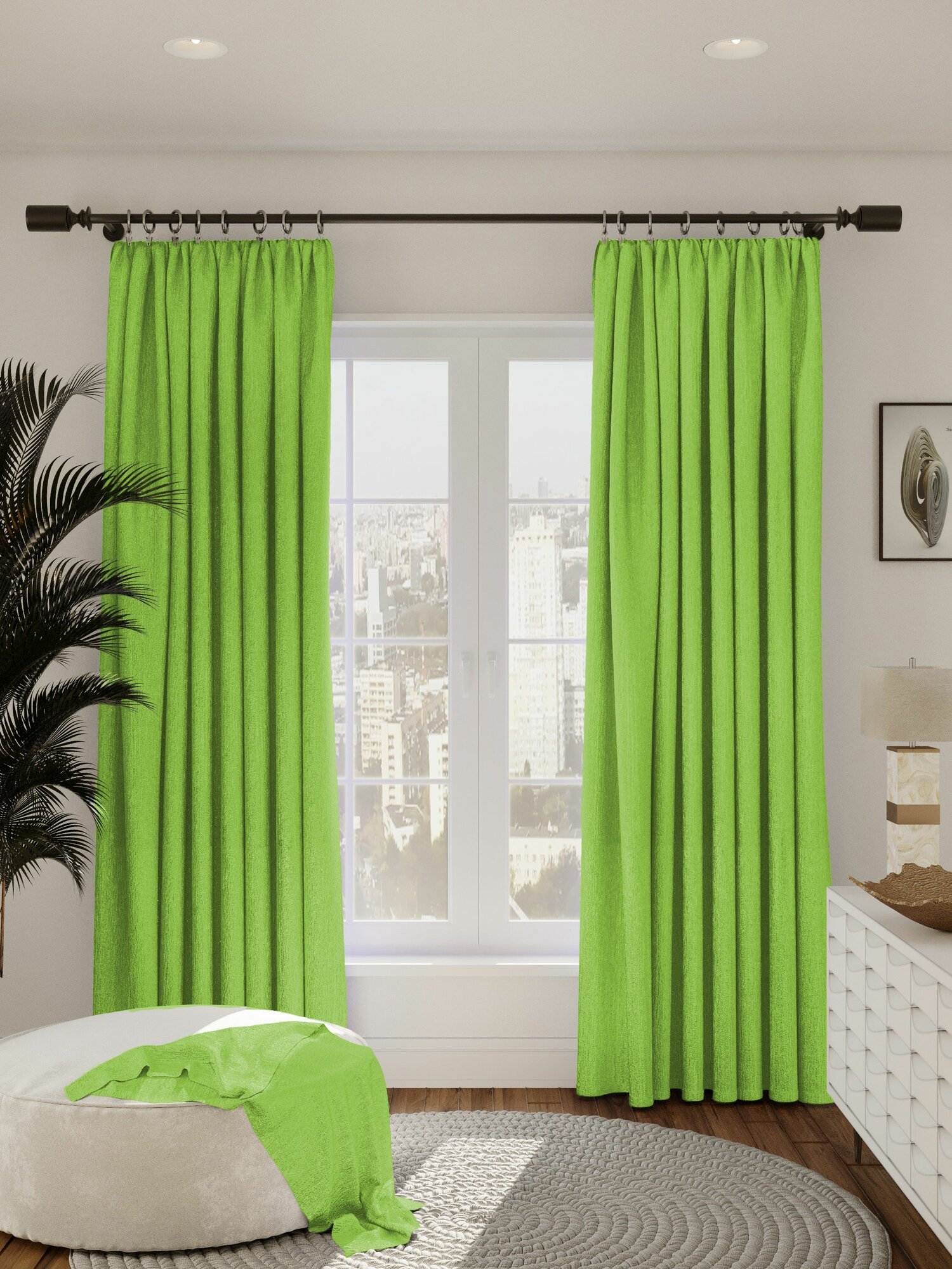 Шторы Атлас-Сатин на отрез метражом от 1 метра, высота отреза 280 см