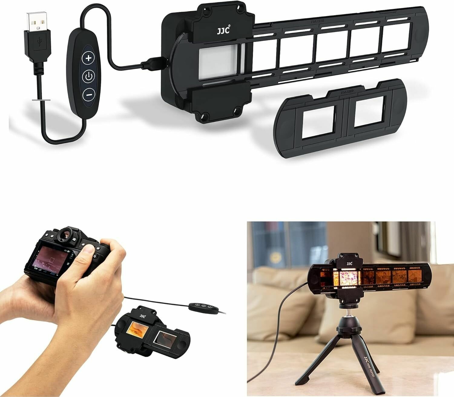 Эксклюзивный адаптер JJC FDALED1 с LEDподсветкой для оцифровки 35мм негативов и слайдов в JPEG, оснащенный конвертером и регулировкой яркости на 10 уровней