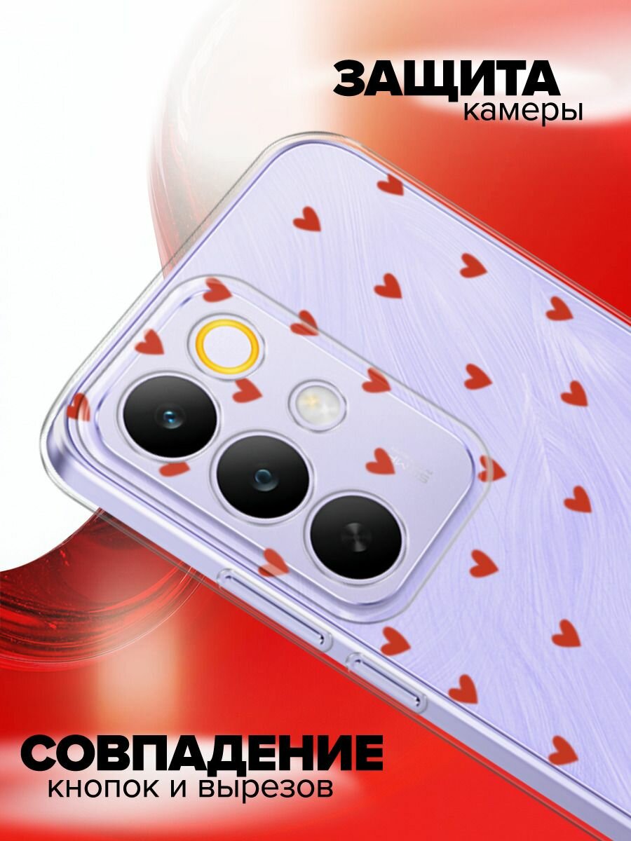 Чехол на Realme C85 Pro / Реалми C85 Про с принтом Прозрачный с сердечками — фото 1