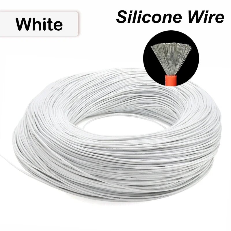 Мягкий силиконовый медный кабель 30-20 AWG 20AWG, белый, 5M