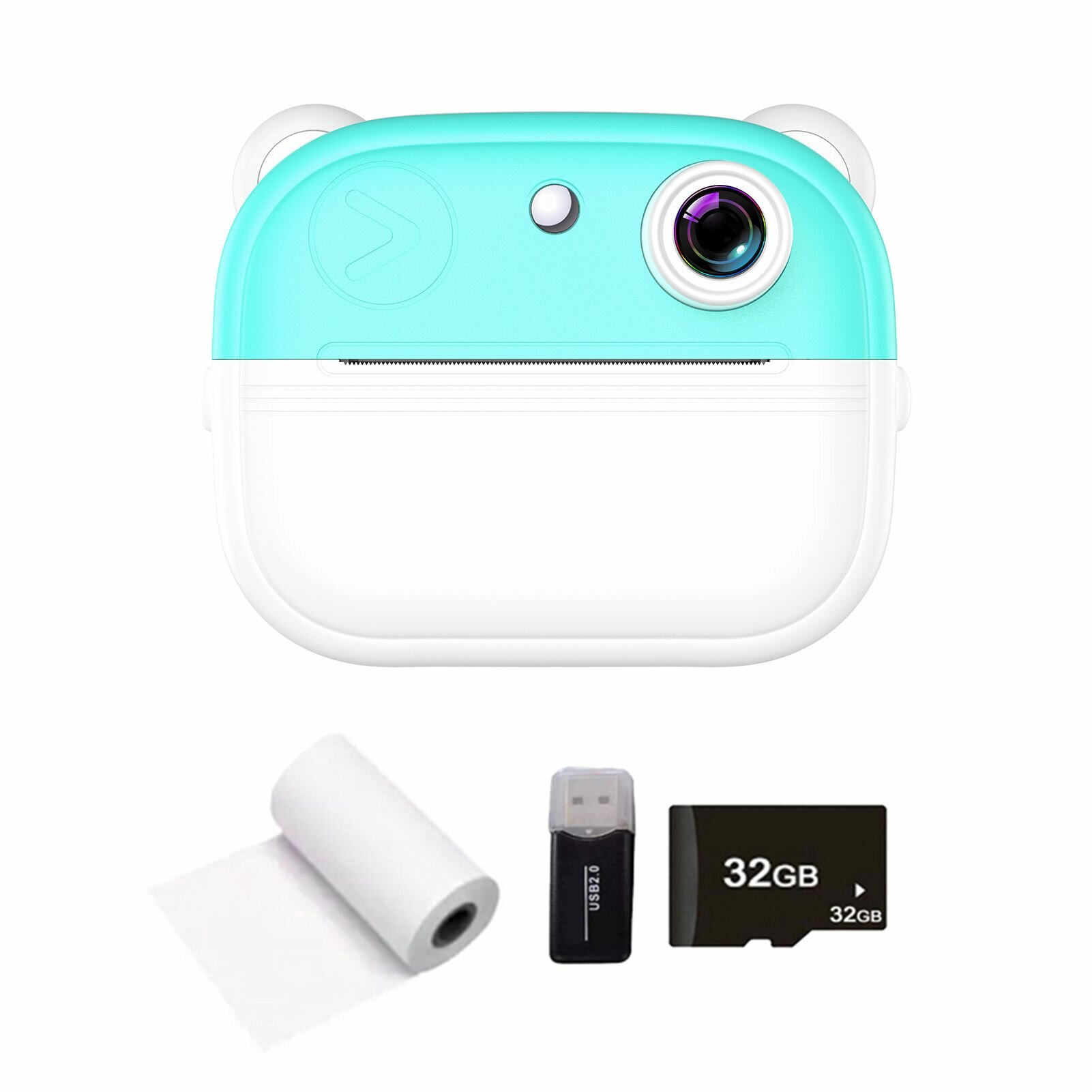 Детская камера-принтер, 2,0", 48 МП, таймер, 1080P, 1 бумага, подарок.