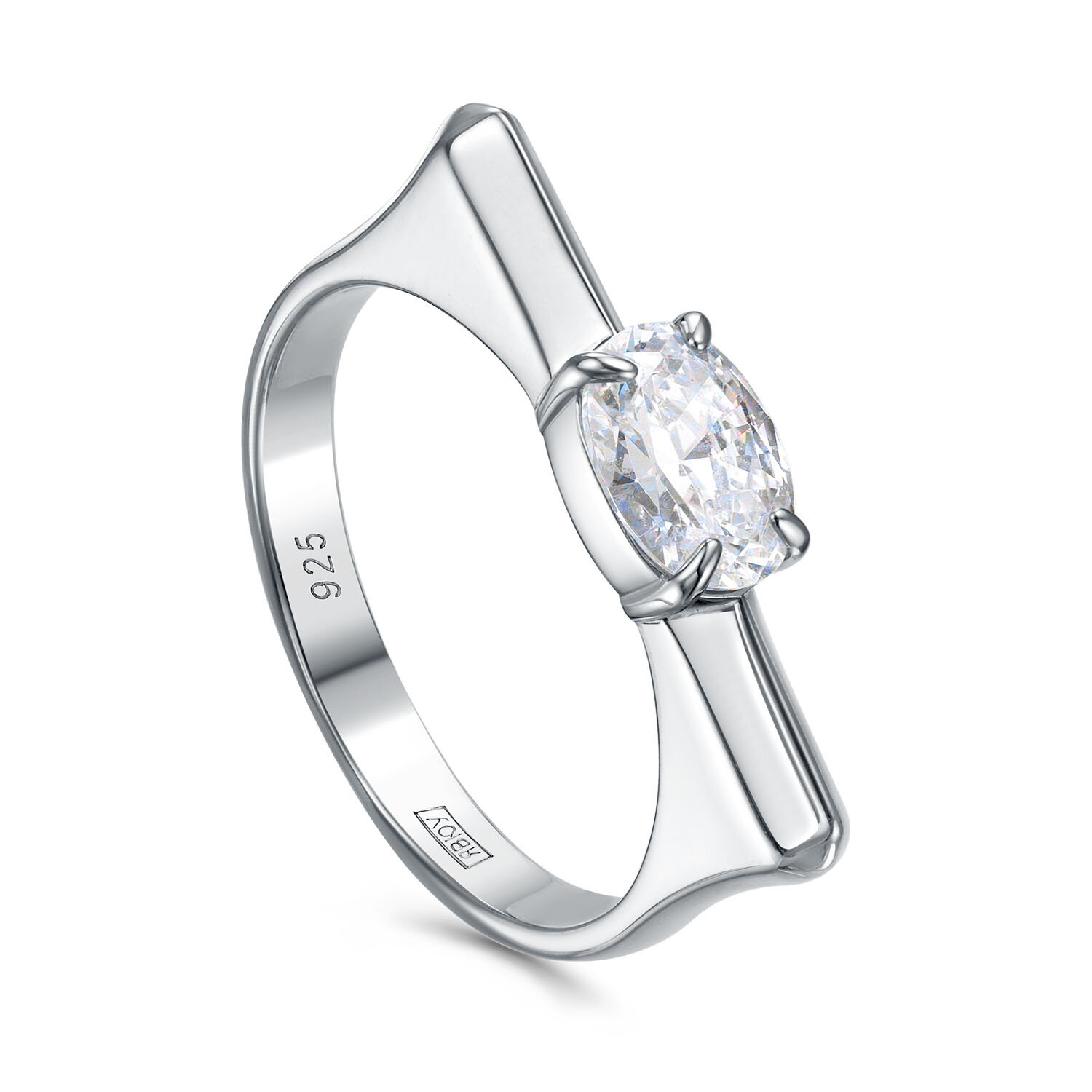 Кольцо, серебро, 925 проба, фианит