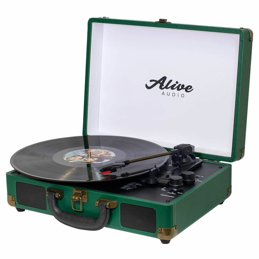 Проигрыватель виниловых пластинок Alive Audio Glam Pine, зеленый
