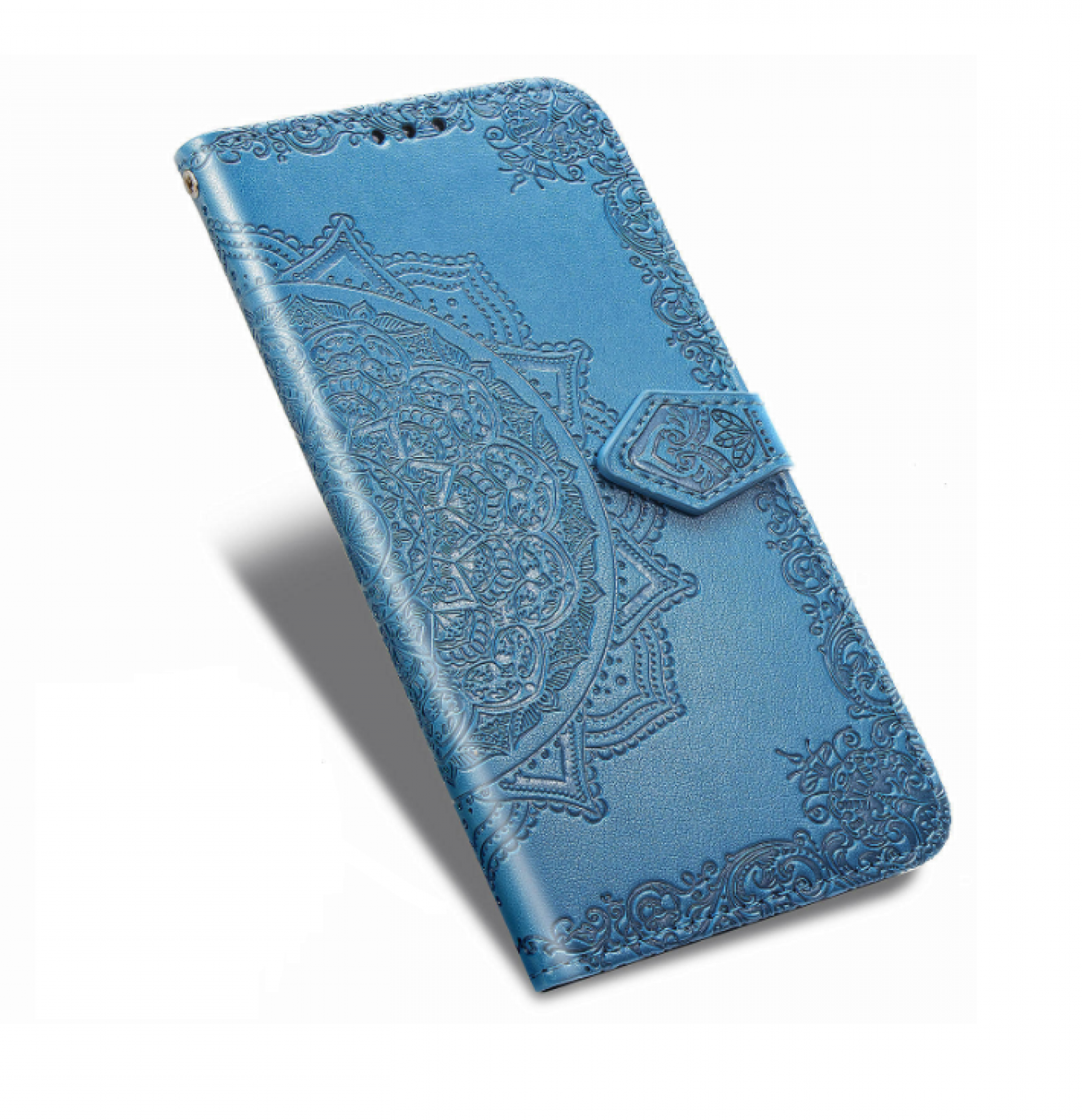 Чехол-книжка MyPads для Oppo Reno 5 бирюзовый с загадочными узорами, точные вырезы, надежная защита