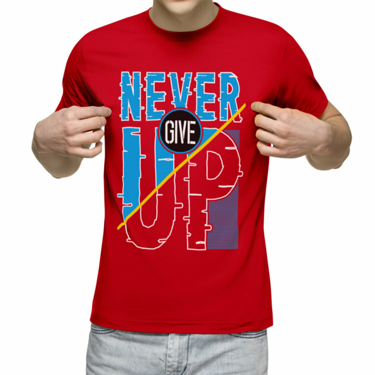 Мужская футболка «Путь без отступлений» (красный, L)