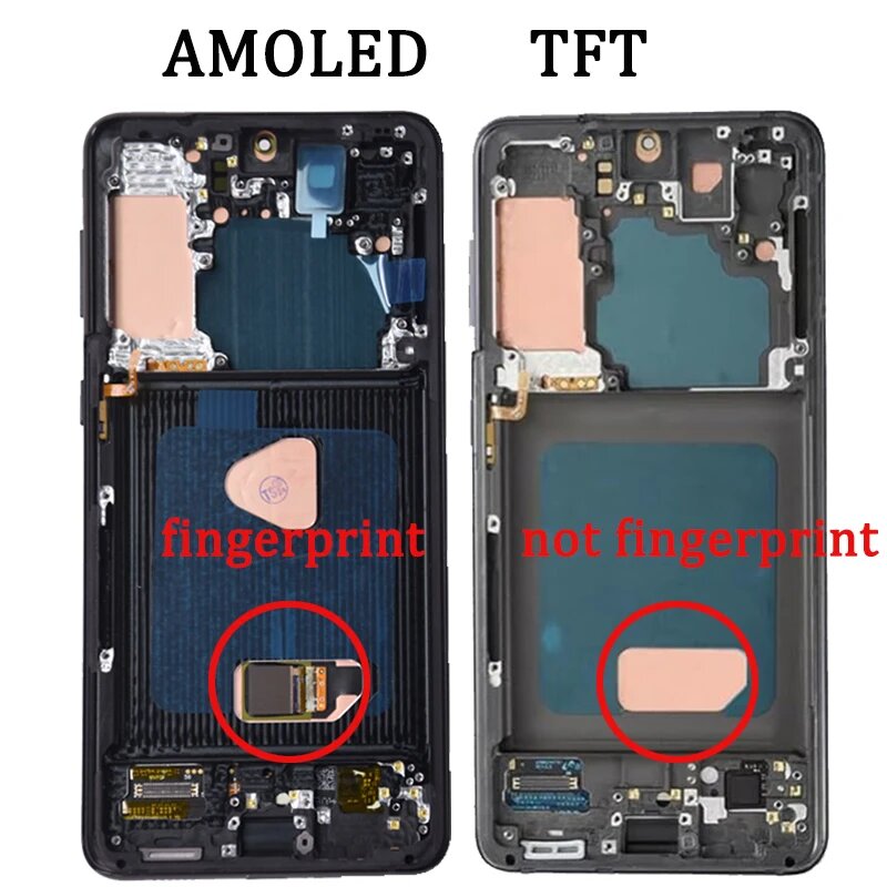 AMOLED-дисплей G991 для Samsung S21 5G G991B G991N G991U, сенсорный экран с AMOLED Silver Frame