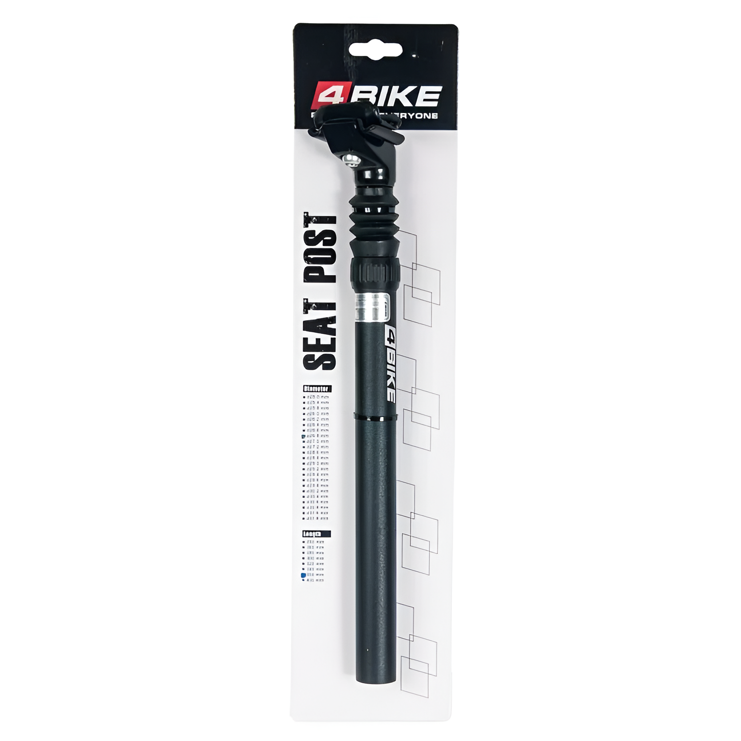 Штырь подседельный 4BIKE SPS-C373 диаметр 26.8 мм, длина 350 мм, чёрный