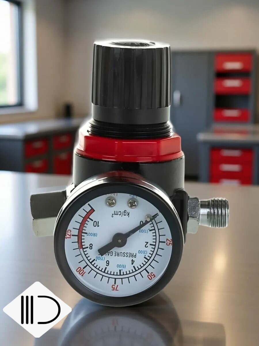 Регулятор давления Pegas pneumatic с манометром 1/4" давление 1-12 4602