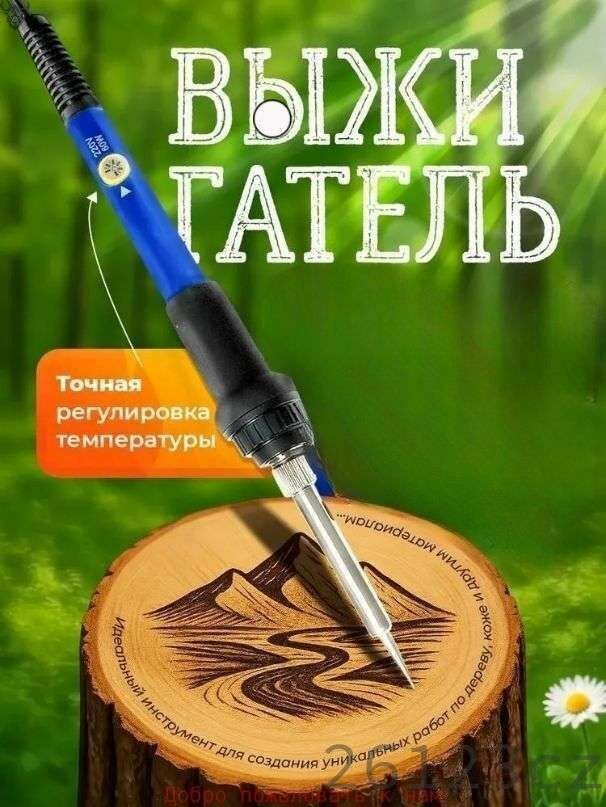 Выжигатель по дереву с насадками, прибор с регулировкой мощности для творчества