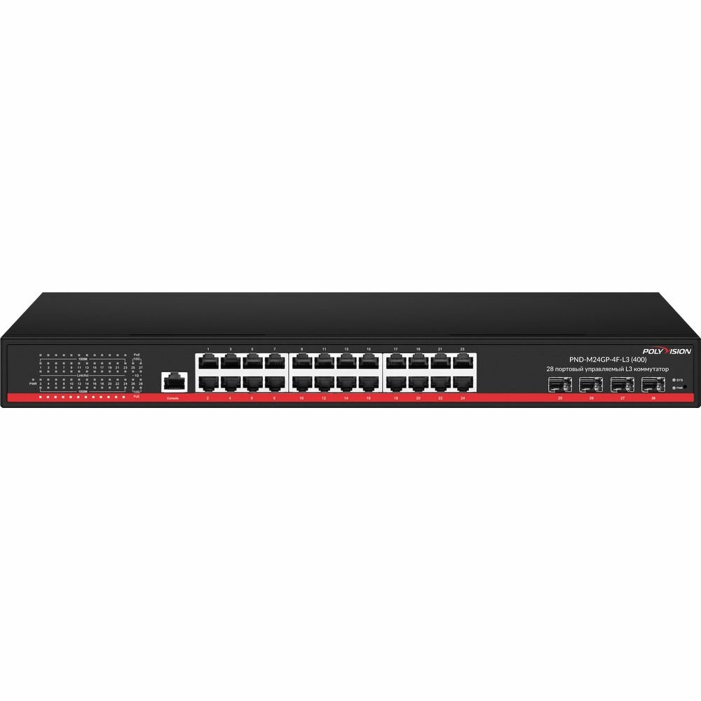 Polyvision PND-M24GP-4F-L3(400) Коммутатор POE