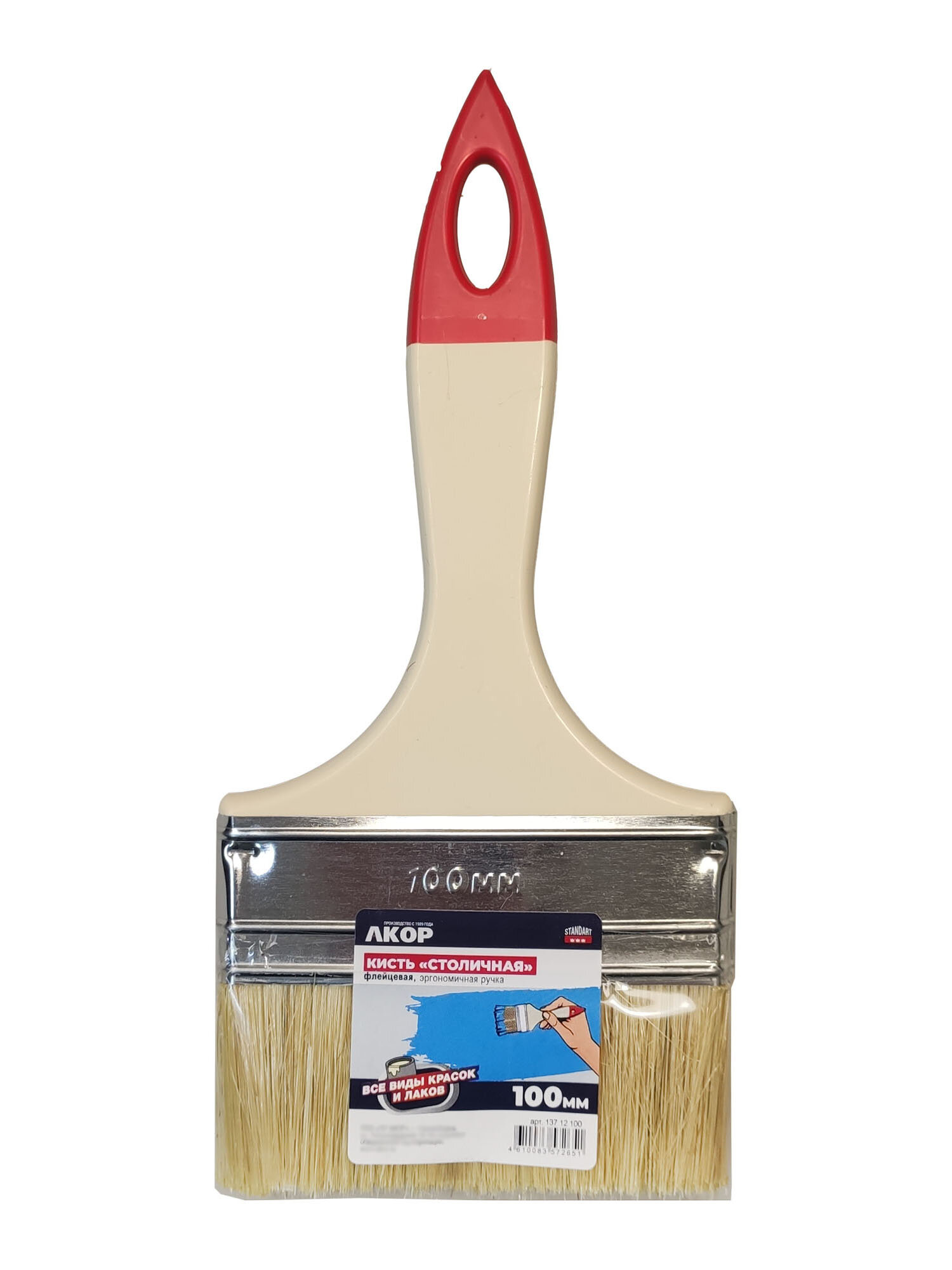 Кисть Акор Столичная, пластиковая ручка, 100мм